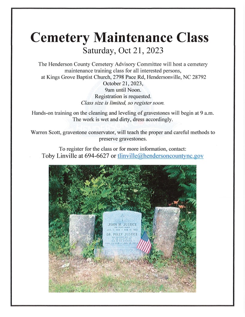 Cemetery Maintenance Class – Henderson County Genealogical & Historical ...